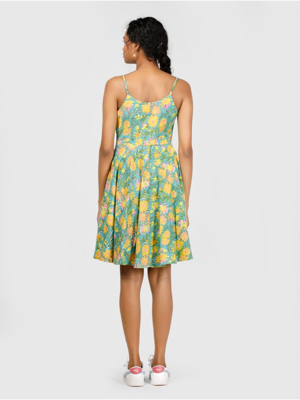 Eco Khadi Cotton Multicolor Block Printed Dress - Lavanya