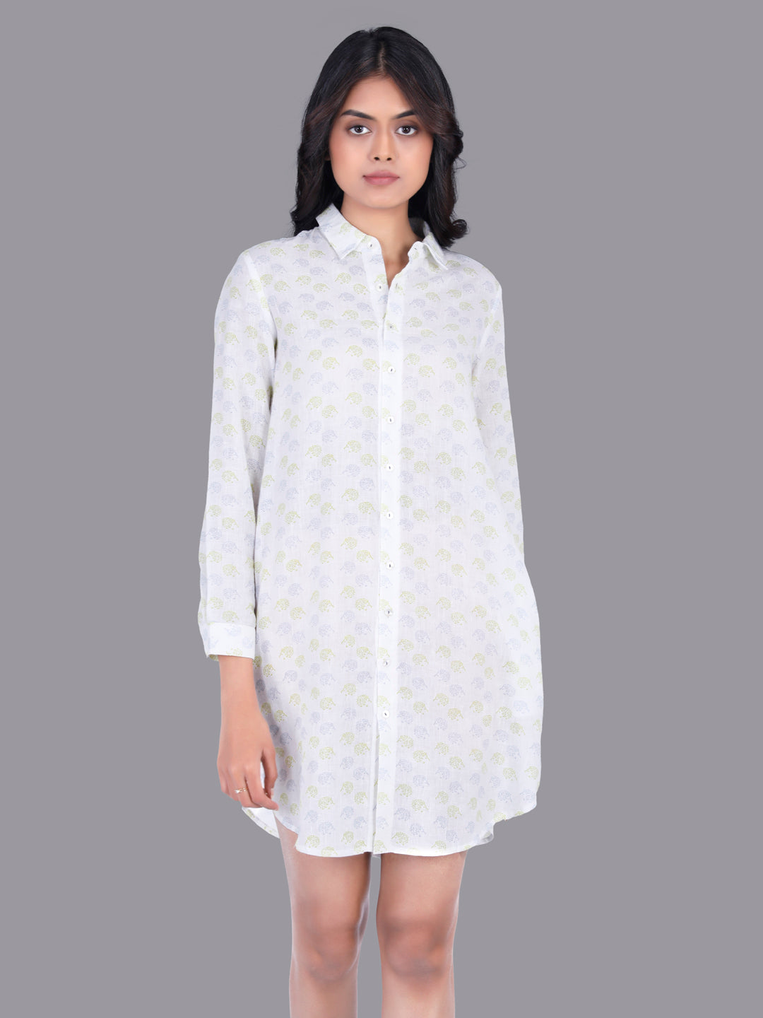 Khadi muslin cotton shirt dress with functional pockets.Porcupine ...